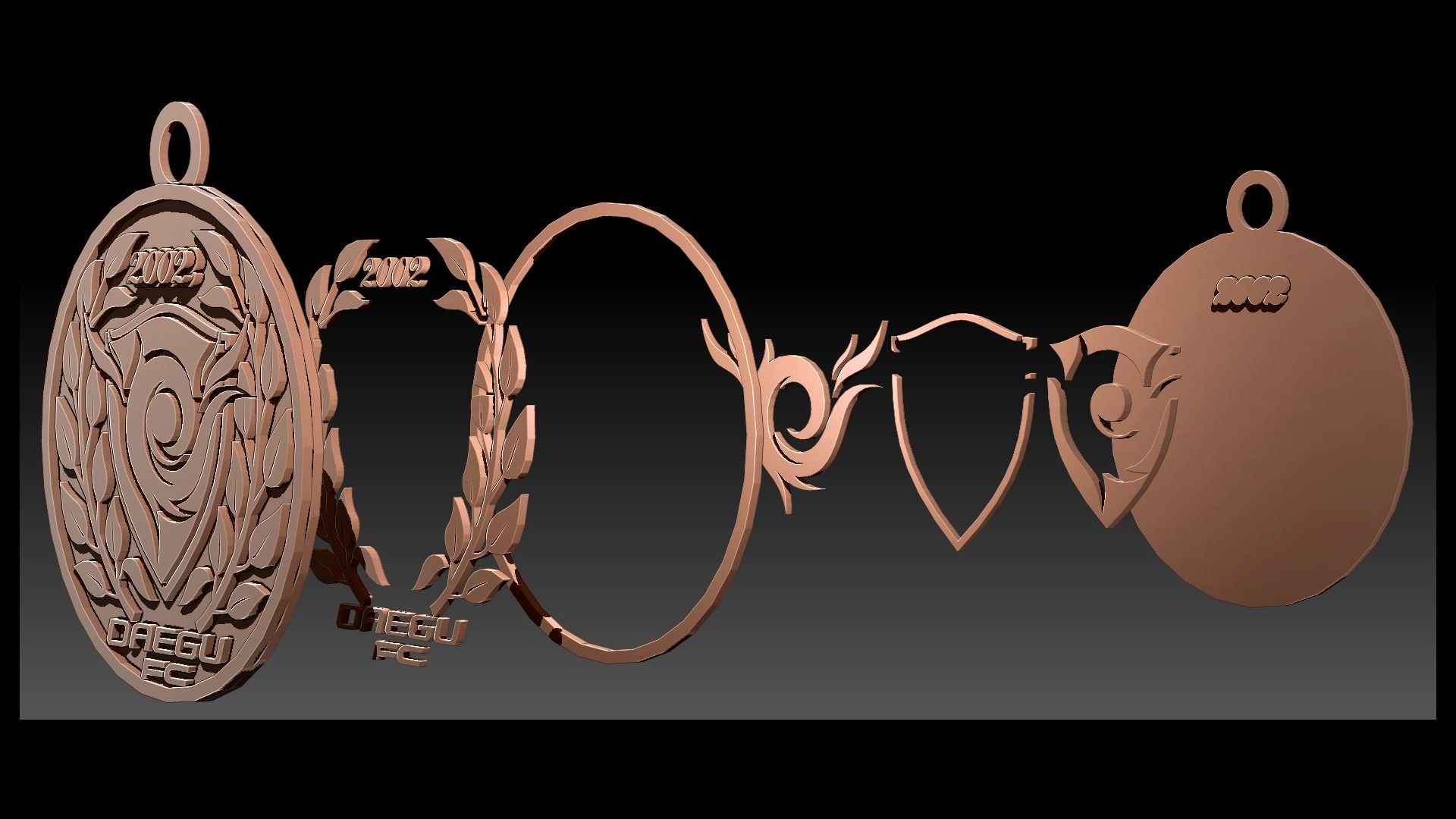 Daegu Logo Shield Printable And Renderable Keychan 3D Model ...