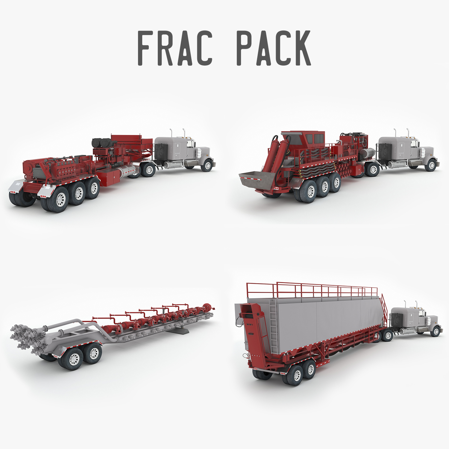 Frac Pack: Pumper, Blender, Sandhog and Missile 3D model - TurboSquid ...