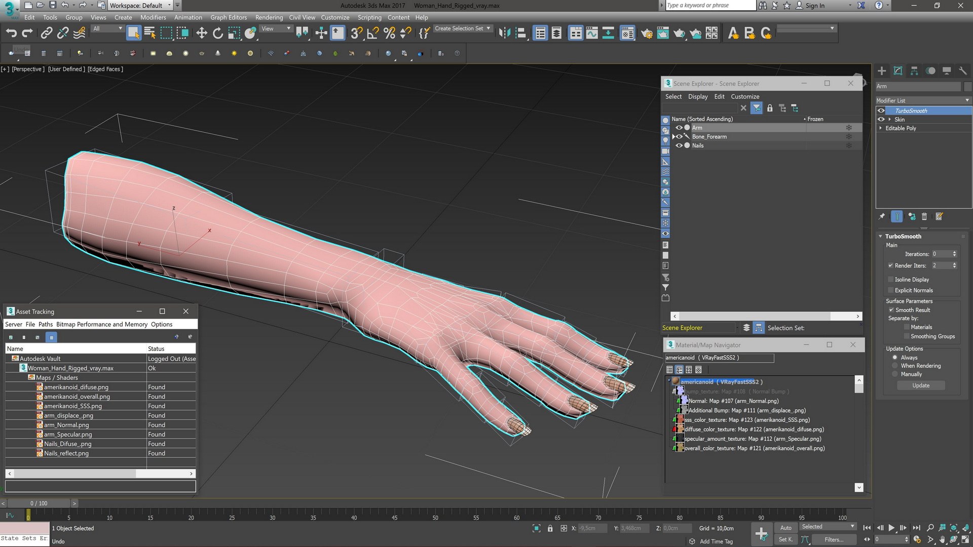Woman Hand Rigged 3D Model - TurboSquid 2177351