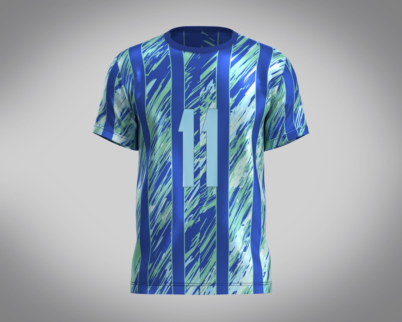 Soccer Blue Stripe Jersey Player-11 3D model - TurboSquid 1991737