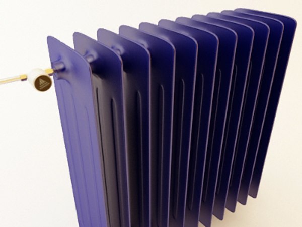 3d blue radiator model