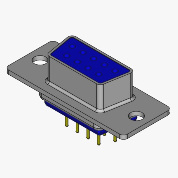 modelo 3d Conector DB9 hembra a través del orificio - TurboSquid 1985664