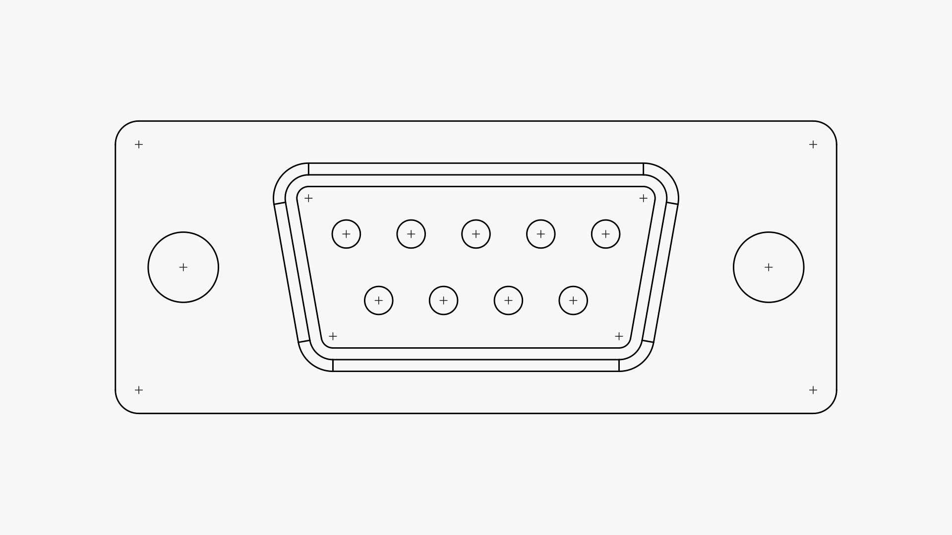 3d Model Db9 Female Connector Through Hole Turbosquid 1985664