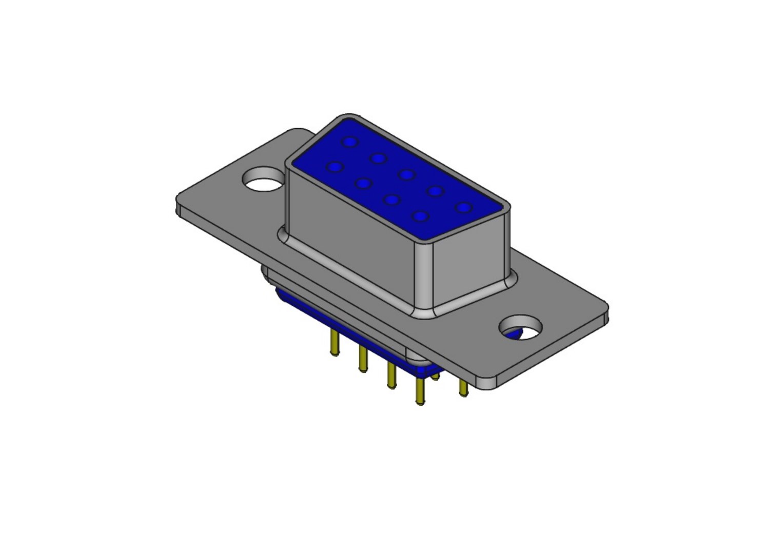 3D Model DB9 Female Connector Through Hole - TurboSquid 1985664