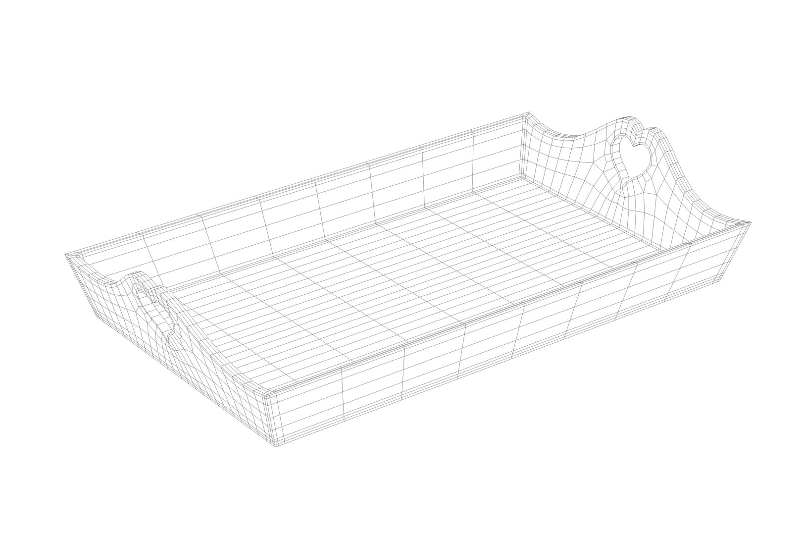 3D Wooden Serving Tray Model - TurboSquid 2306658
