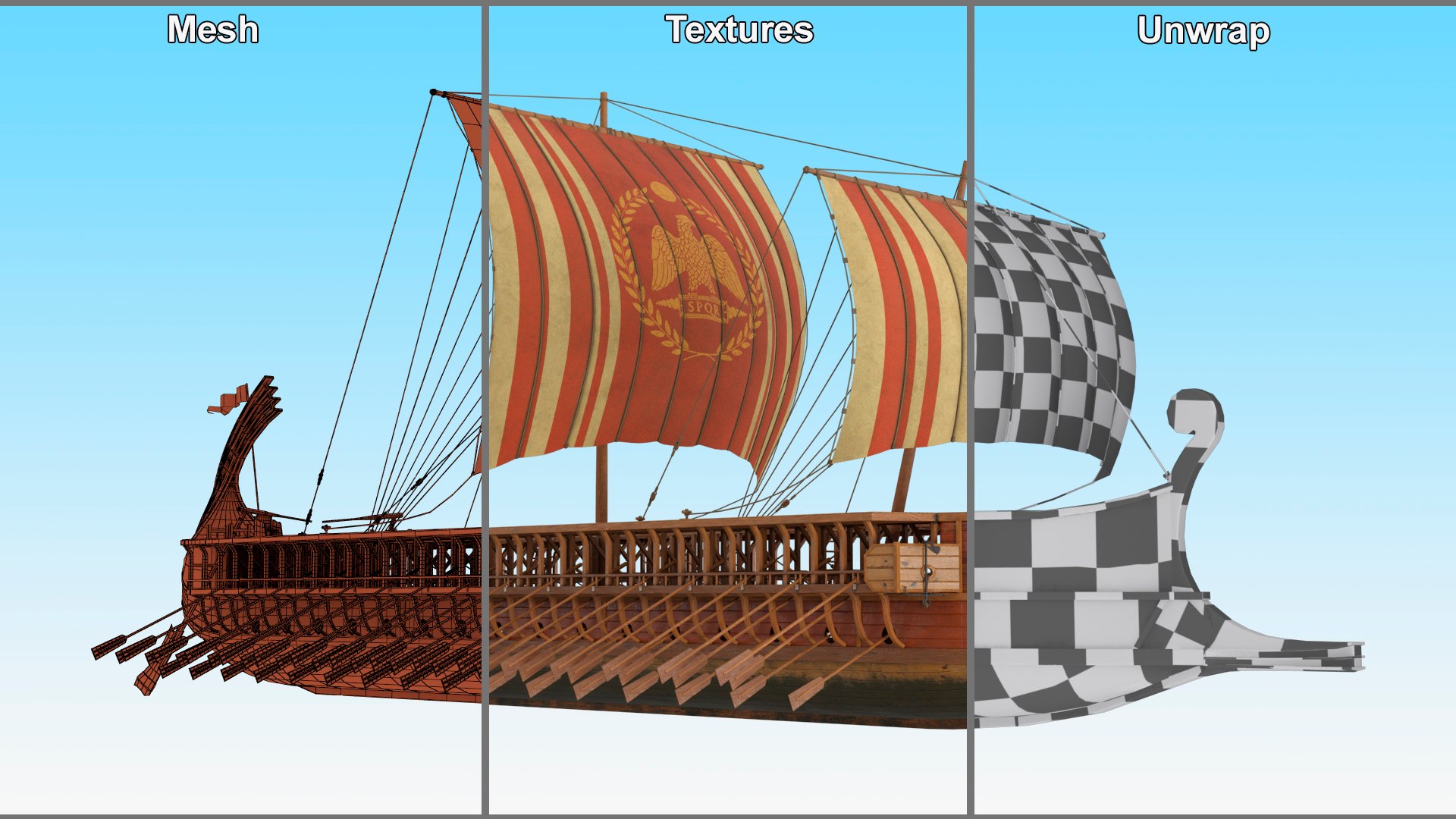3D Roman Imperial War Galley Model - TurboSquid 2418833