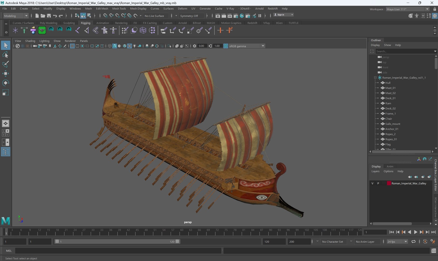 3D Roman Imperial War Galley Model - TurboSquid 2418833