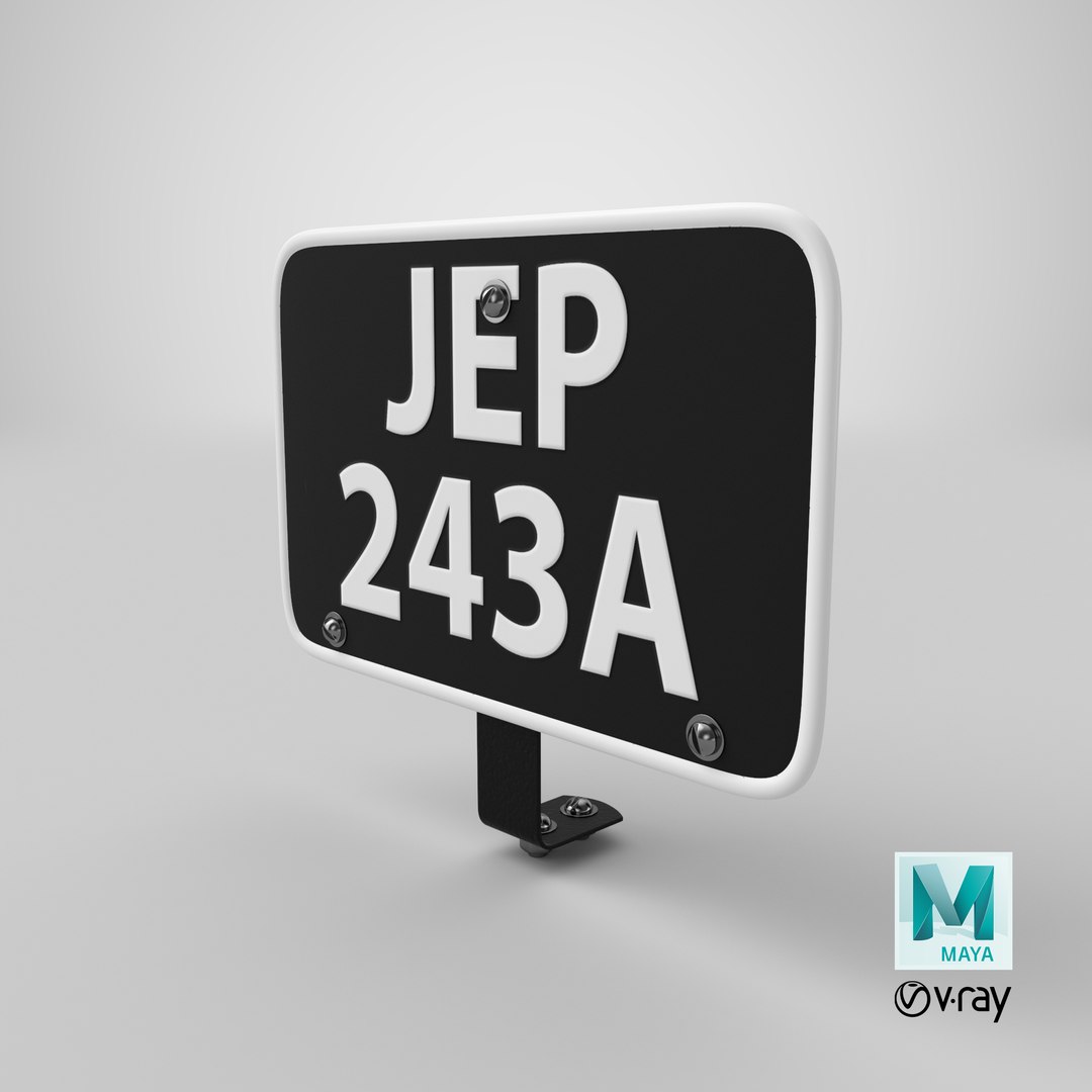 3D Retro Car License Plate V3 - TurboSquid 2063987