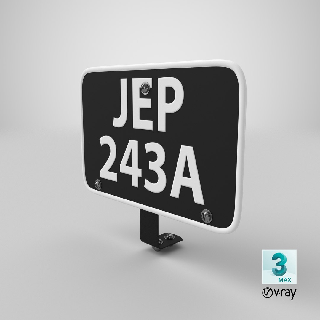 3D Retro Car License Plate V3 - TurboSquid 2063987