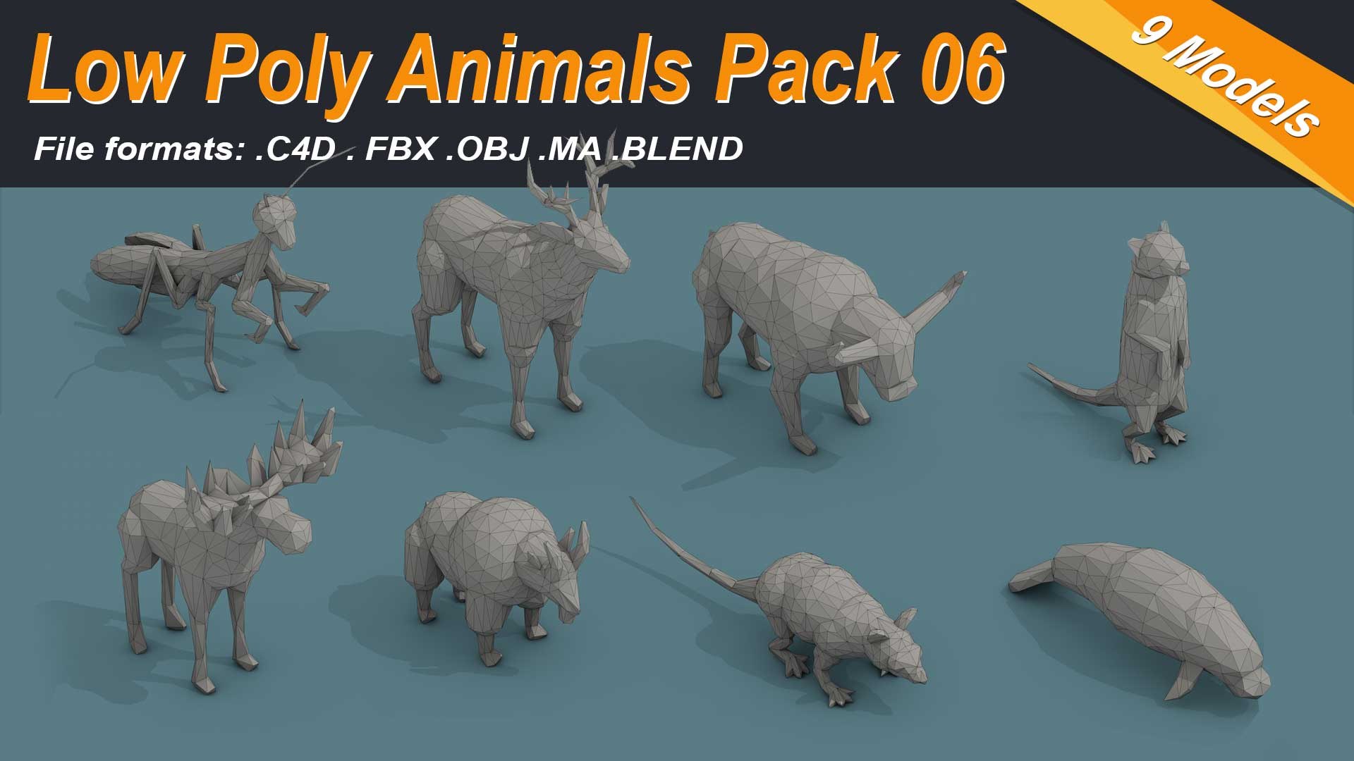 3D Low Poly Art Animals Isometric Icon Pack 06 Low-poly - TurboSquid ...