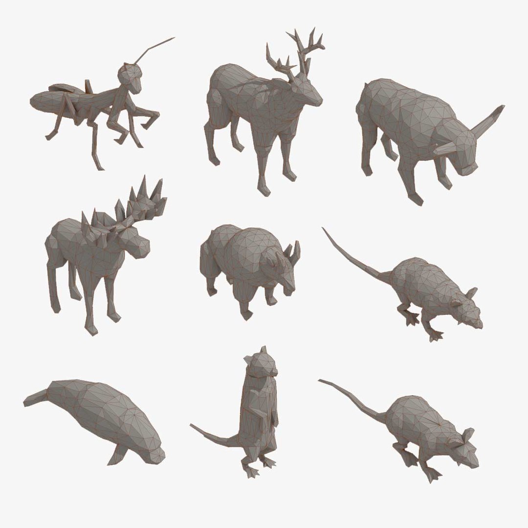 3D Low Poly Art Animals Isometric Icon Pack 06 Low-poly - TurboSquid ...