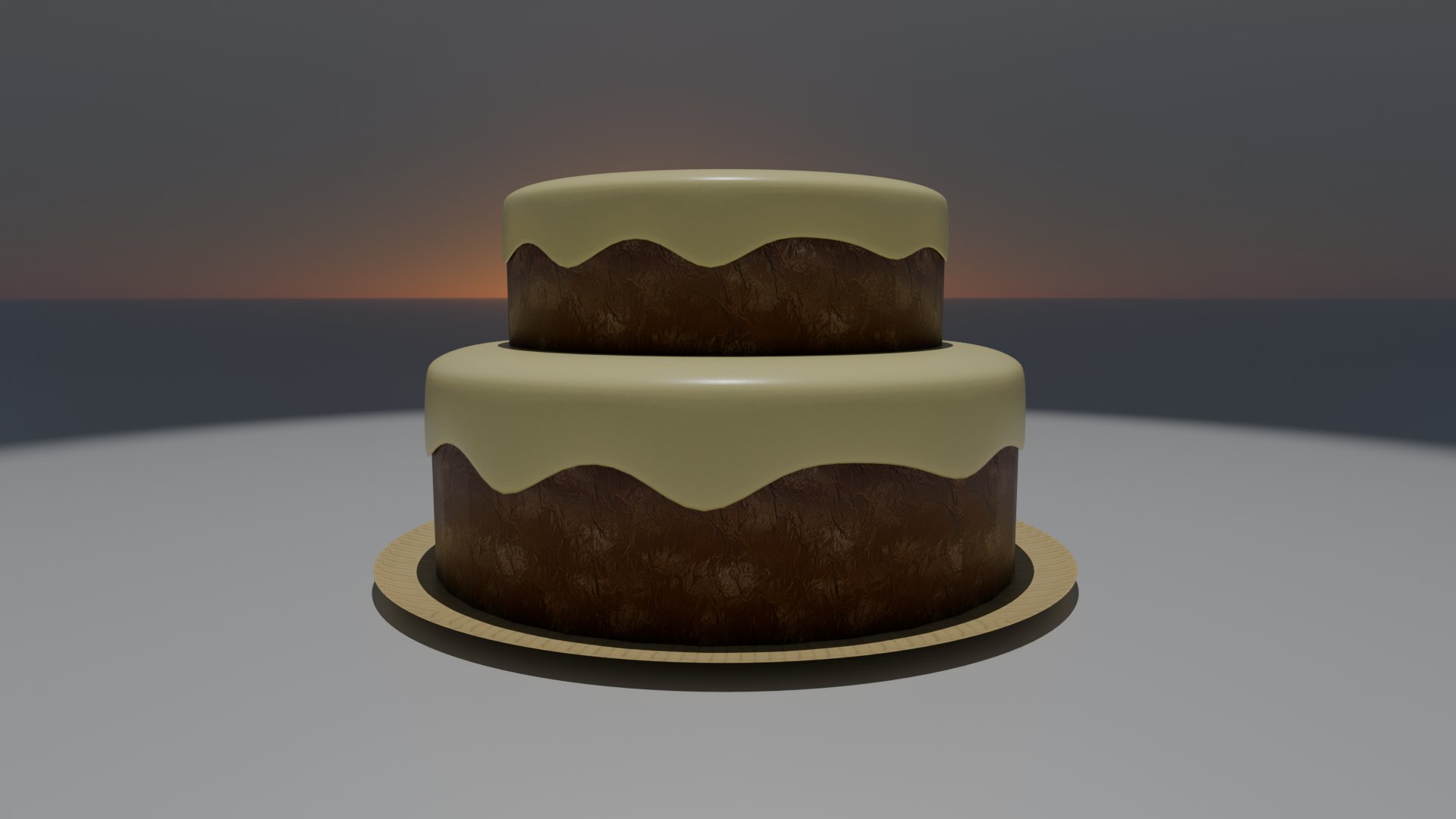 3D Model Realistic Two Tier Cake 3D Model High Quality Dessert ...
