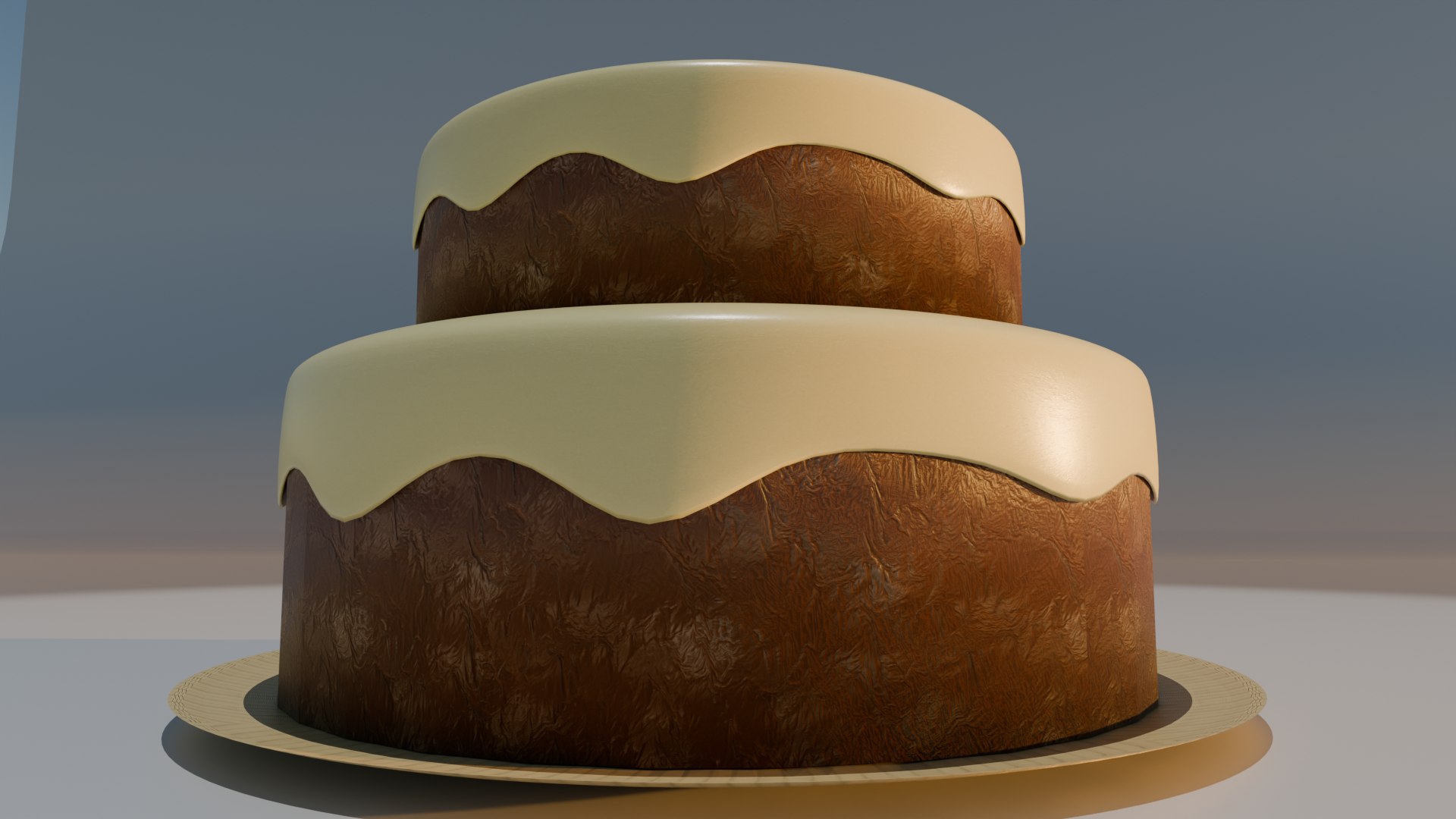 3D Model Realistic Two Tier Cake 3D Model High Quality Dessert ...