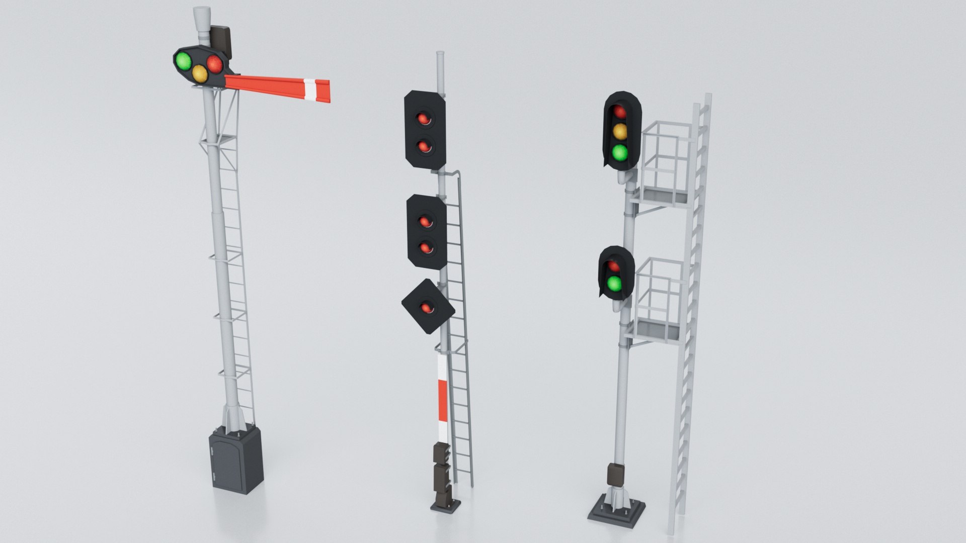 7 Railway Signals Collection 3D Model - TurboSquid 2422165