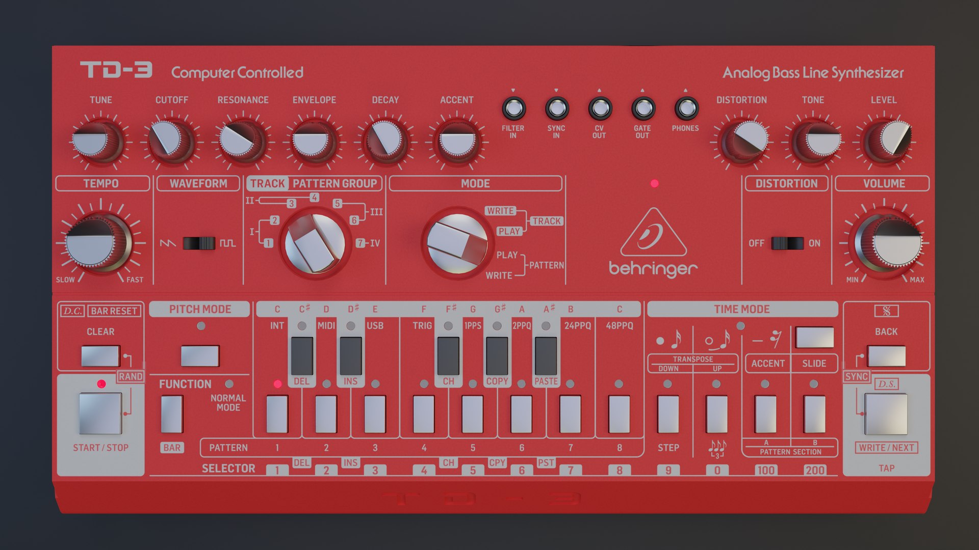 3D Model Behringer TD-3-RD Analog Bass Line Synthesizer - TurboSquid ...