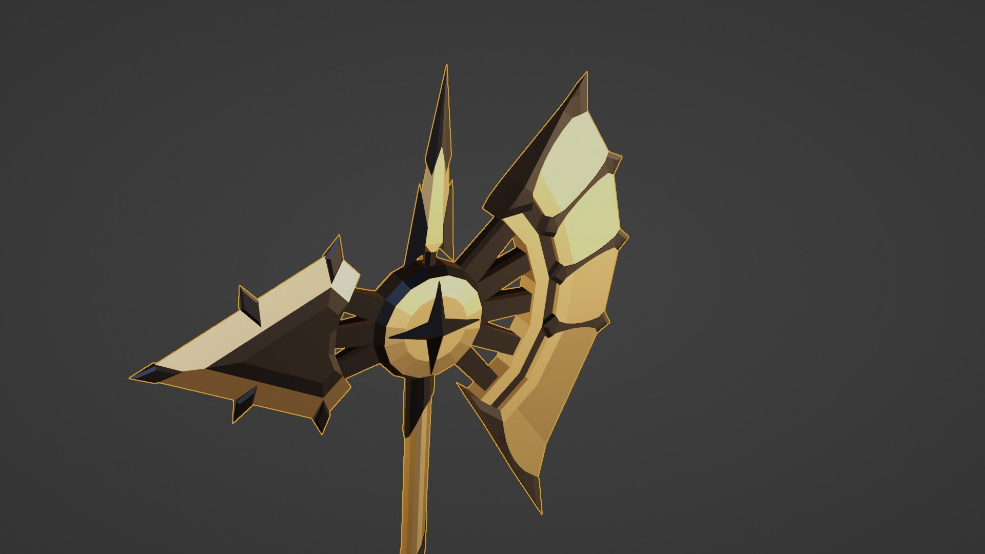 Stylized gold axe encrusted with black crystals 3D model - TurboSquid ...