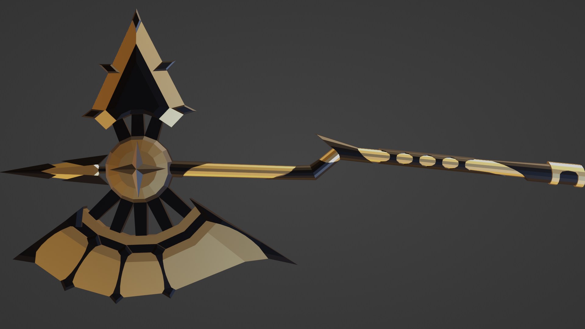 Stylized gold axe encrusted with black crystals 3D model - TurboSquid ...
