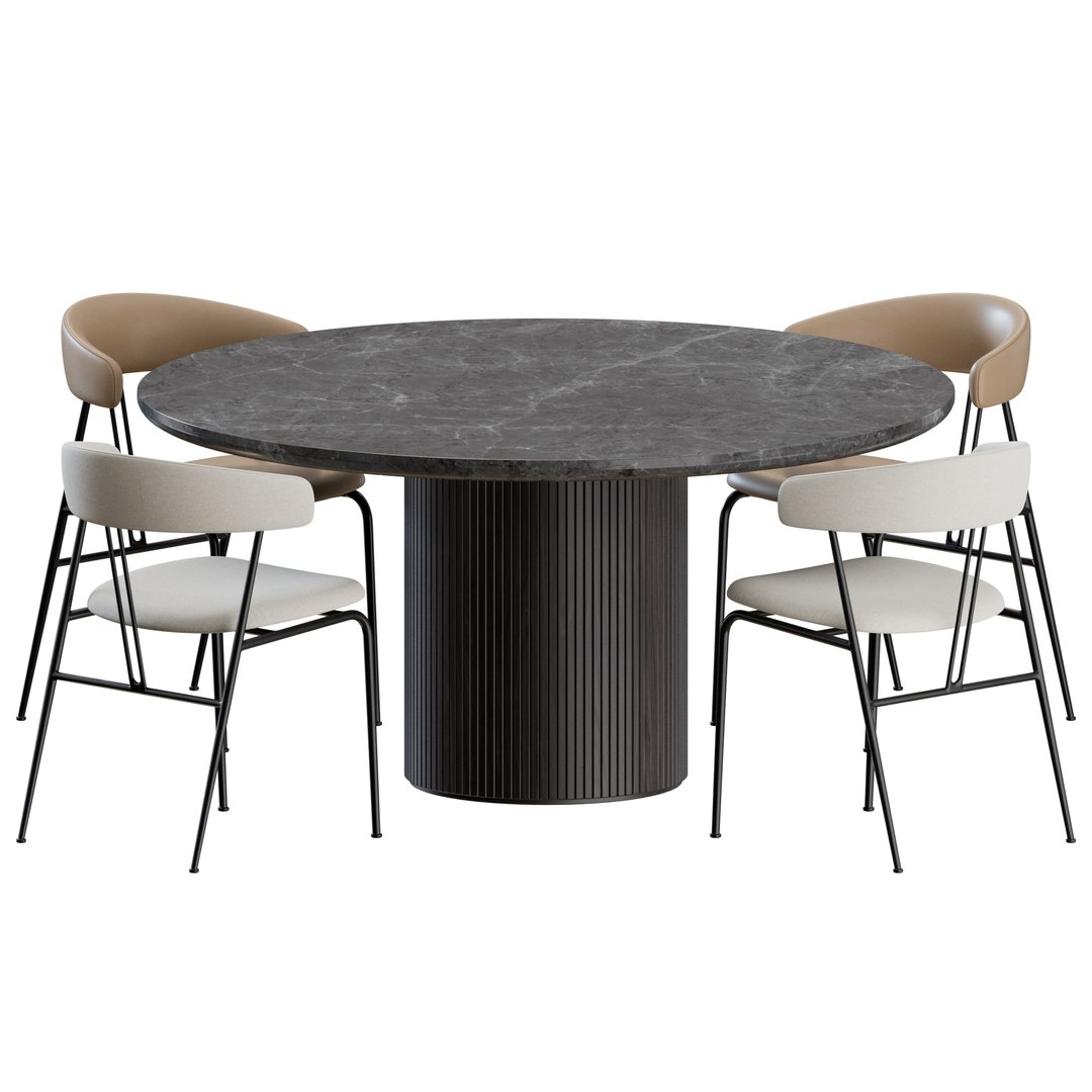 Violin Dinning Set 02 By Gubi Model - TurboSquid 1733689