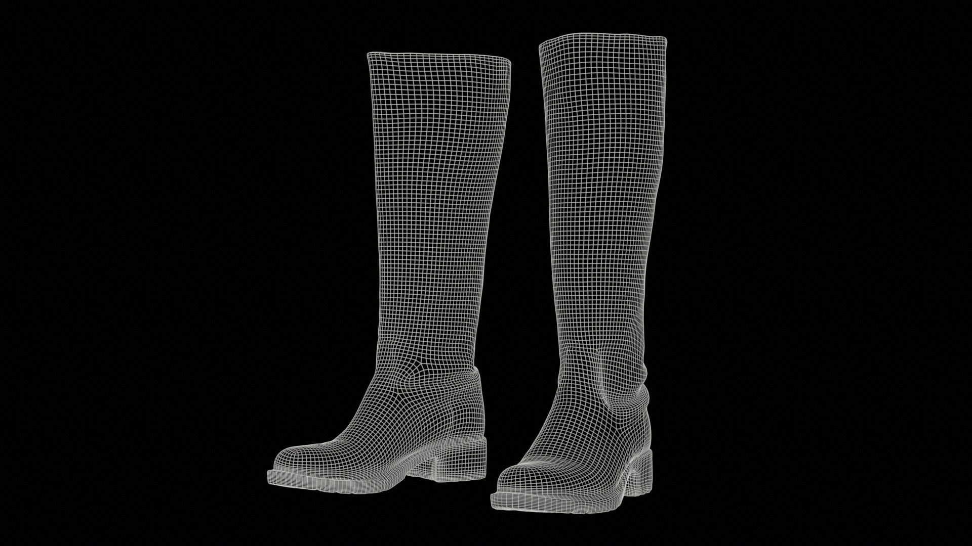 3D Model Tall White Boot Remastered - TurboSquid 2361229
