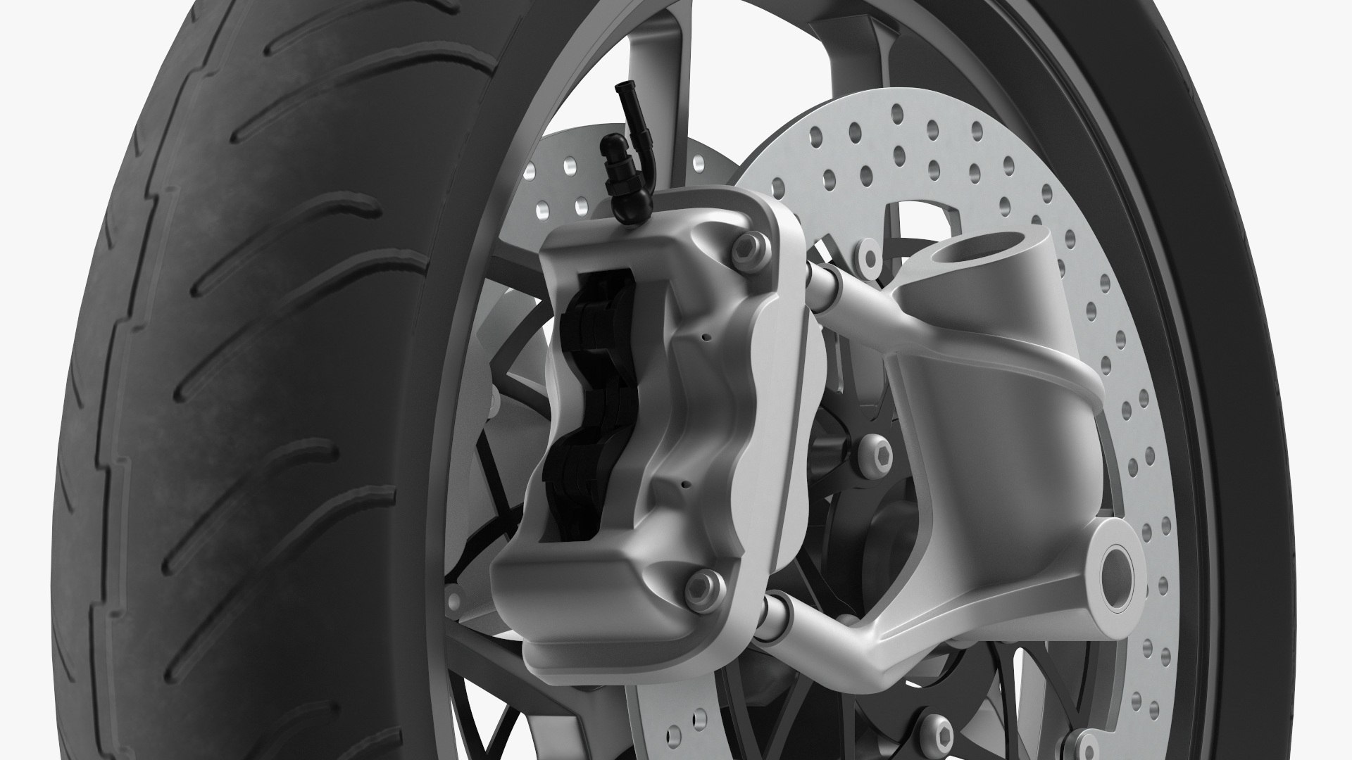 3D Motorcycle Spoked Wheel With Disc Brake Model - TurboSquid 2348896