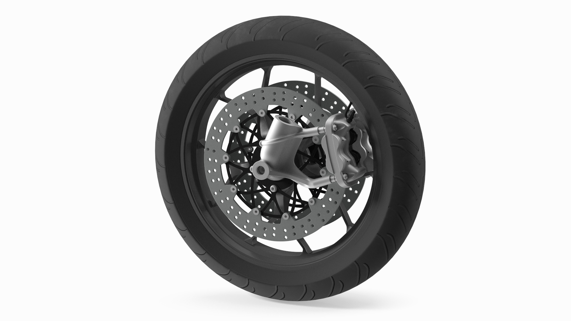 3D Motorcycle Spoked Wheel With Disc Brake Model - TurboSquid 2348896