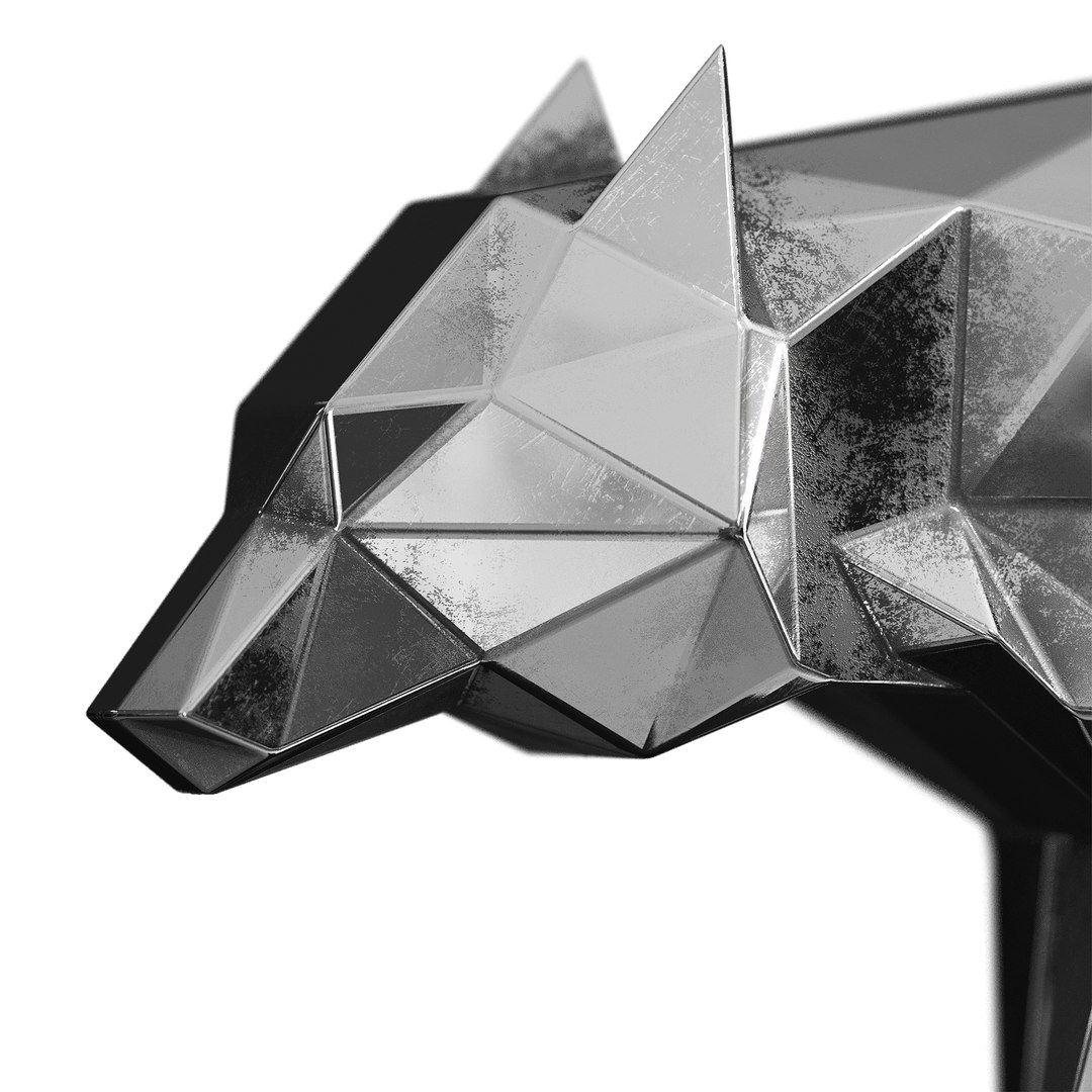 3D Polygonal sculpture wolf model - TurboSquid 2068569