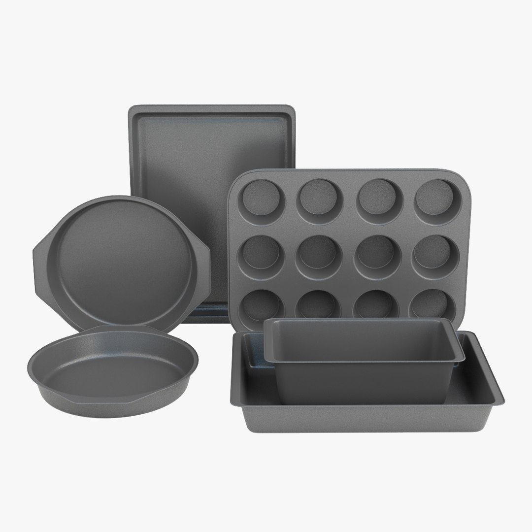 Carbon Steel Oven Bakeware Baking Set 3D model - TurboSquid 1829715