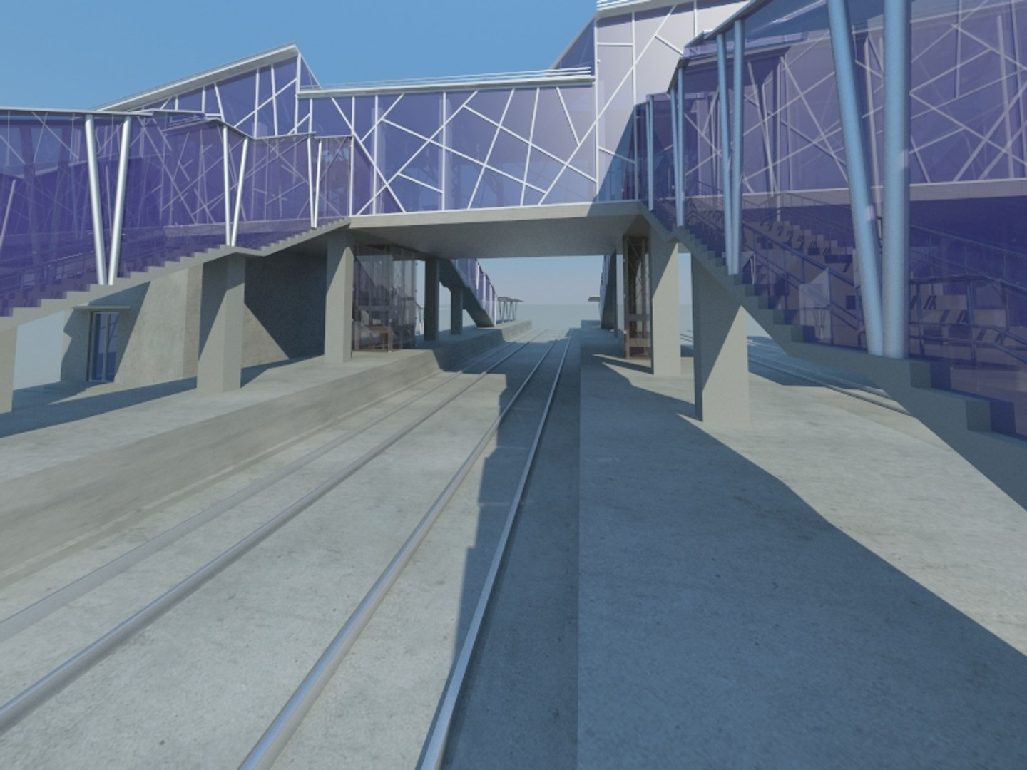 Modern Railway Station 3d Max