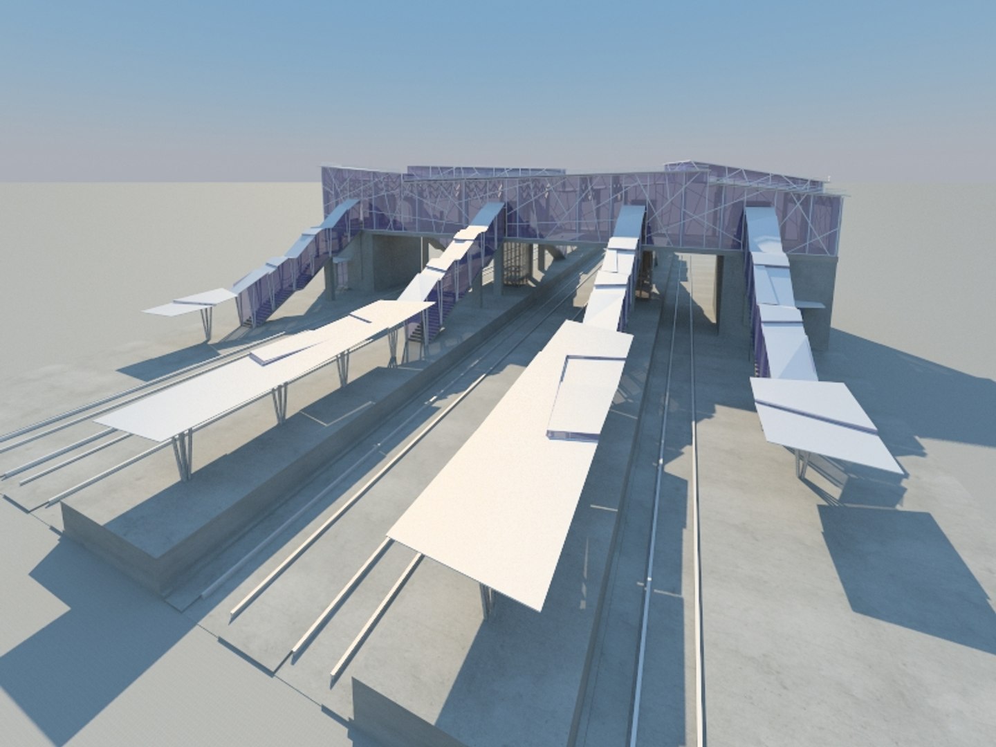 Modern Railway Station 3d Max