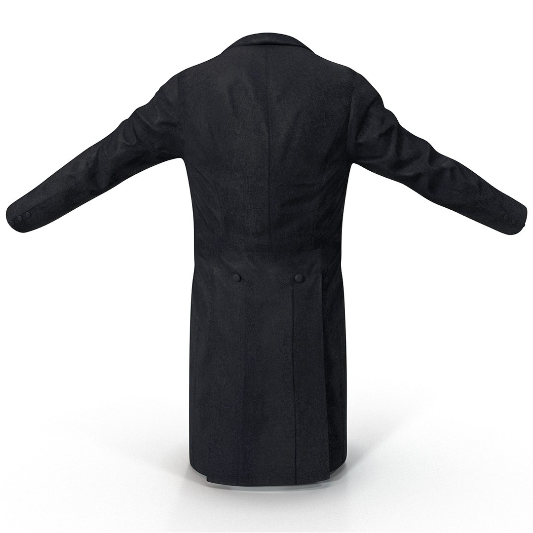 3d Mens Black Coat Model