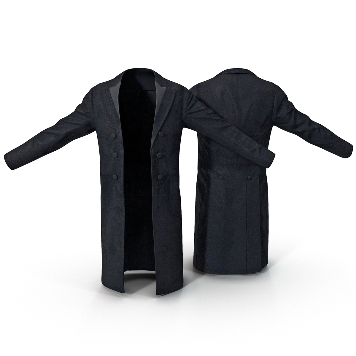 3d mens black coat model