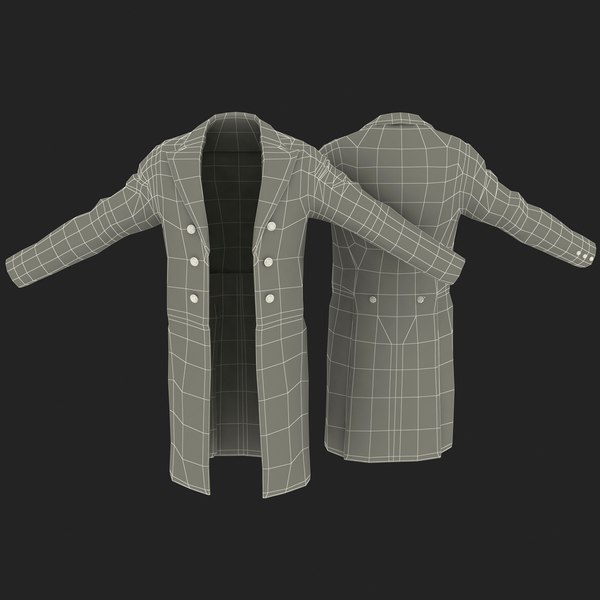3d mens black coat model