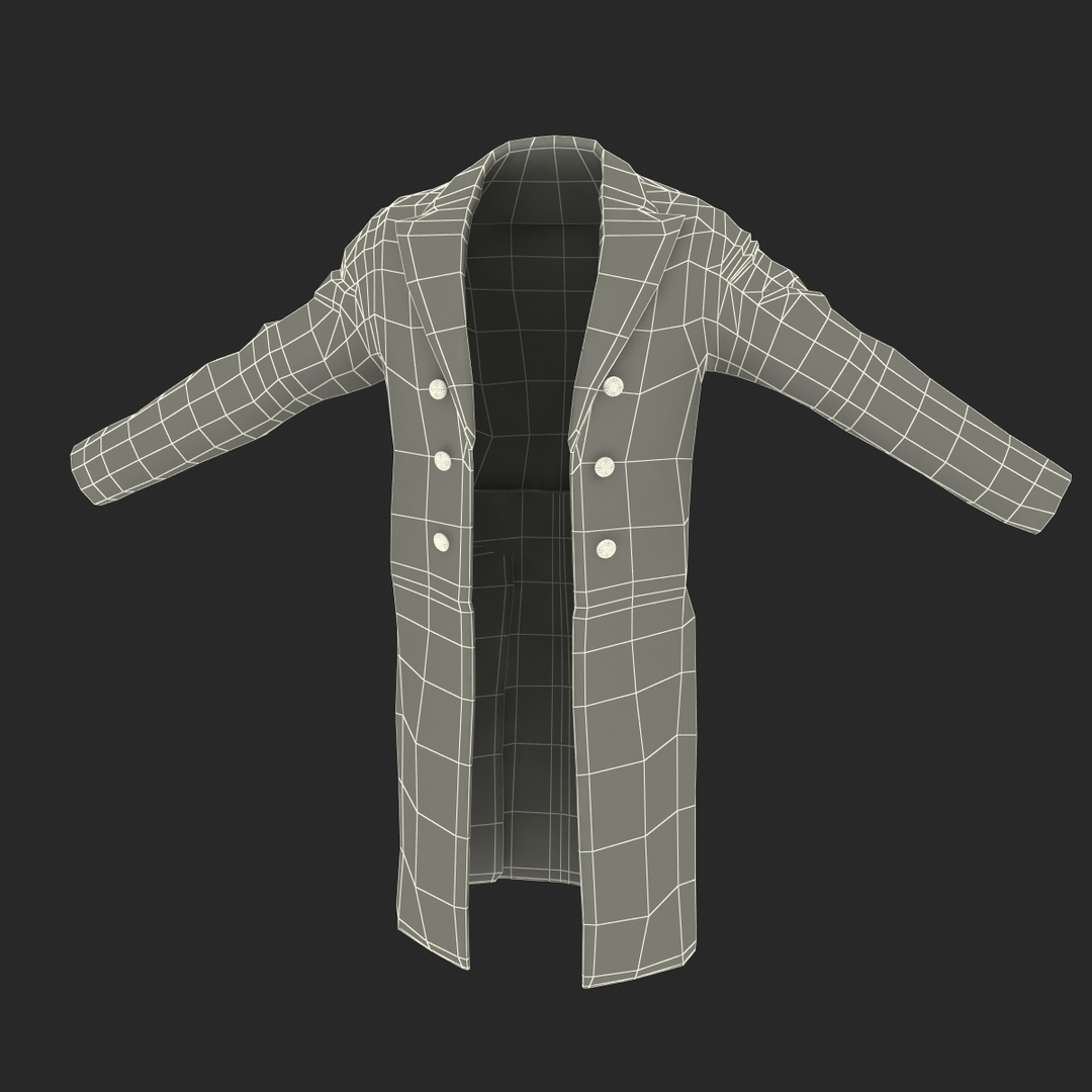 3d Mens Black Coat Model