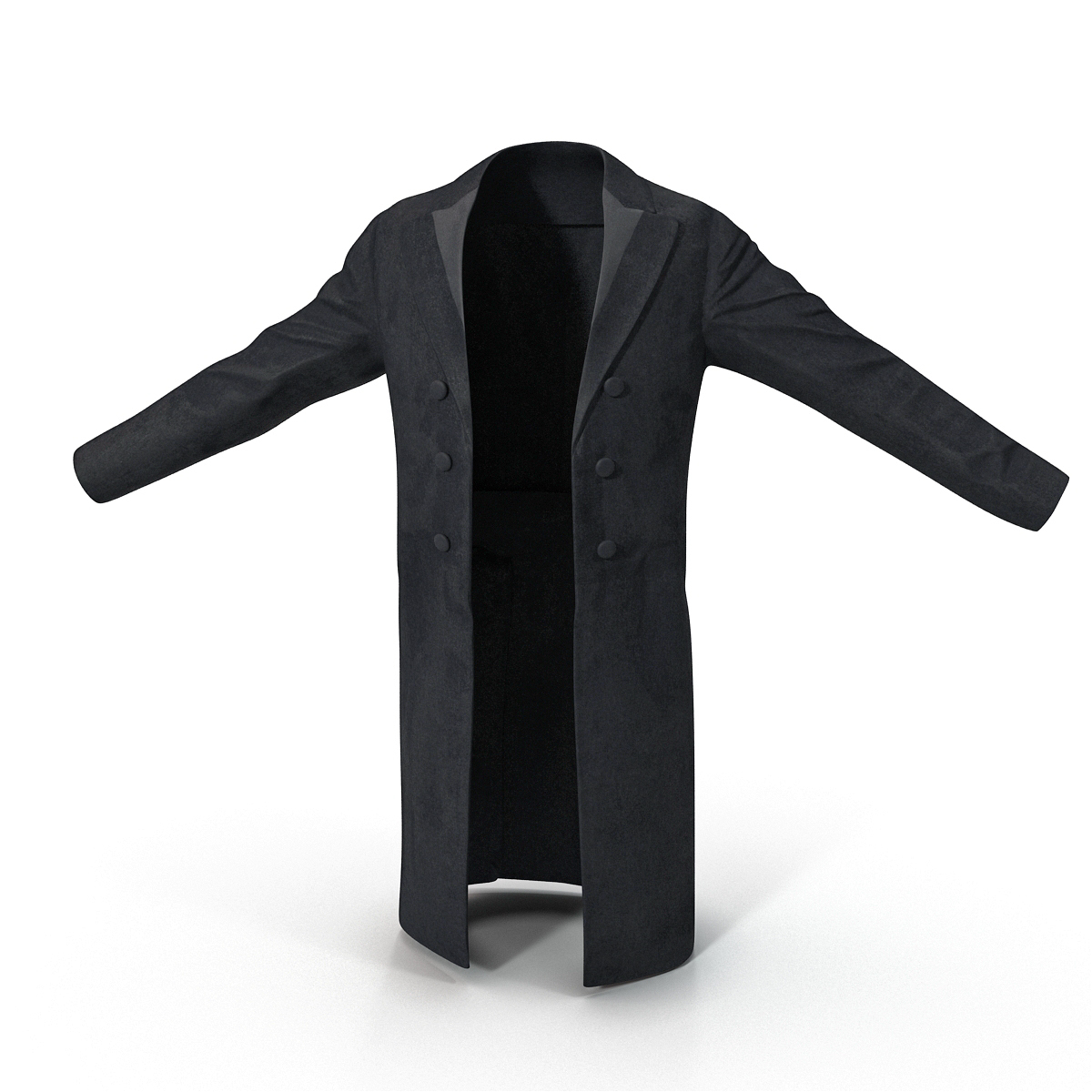 3d mens black coat model