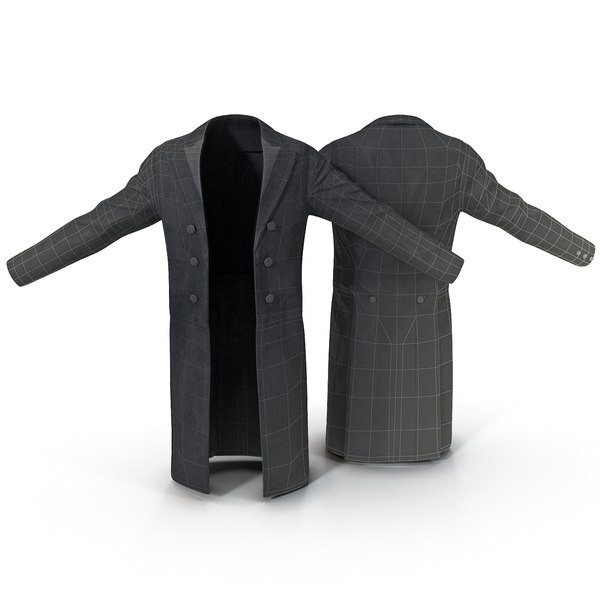 3d mens black coat model