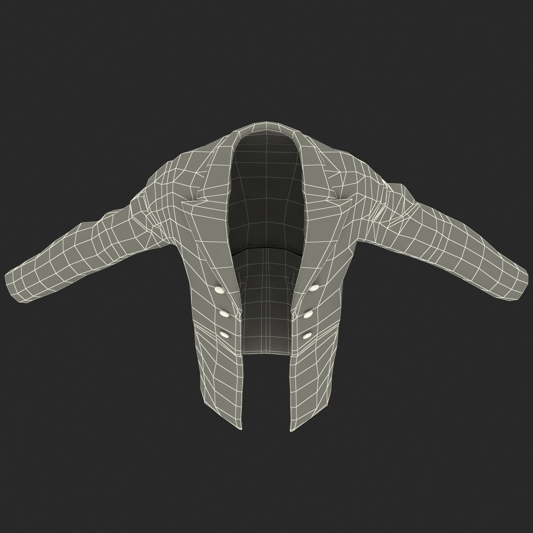 3d mens black coat model