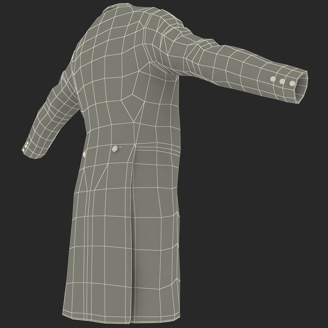 3d mens black coat model