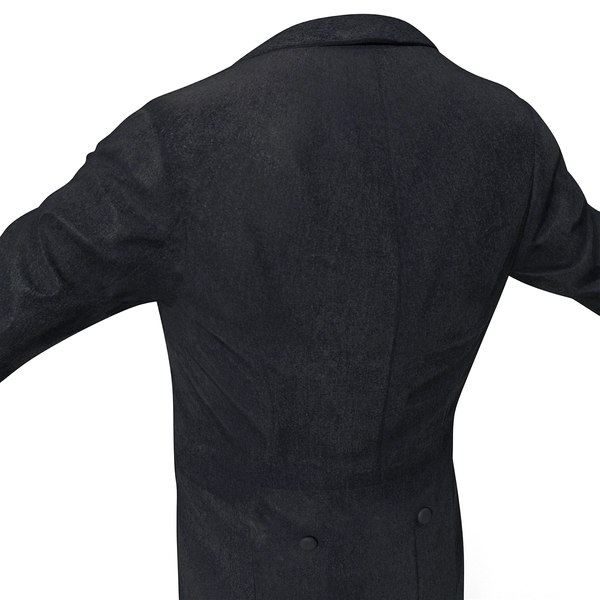 3d mens black coat model