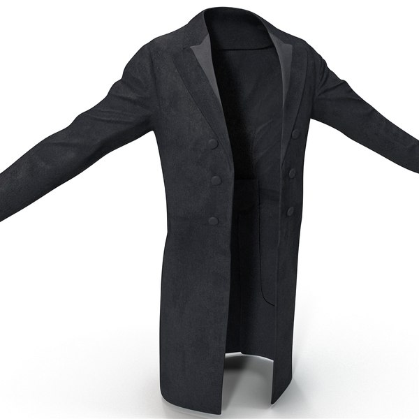 3d mens black coat model