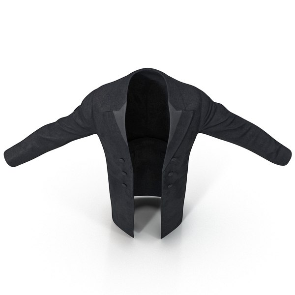 3d mens black coat model