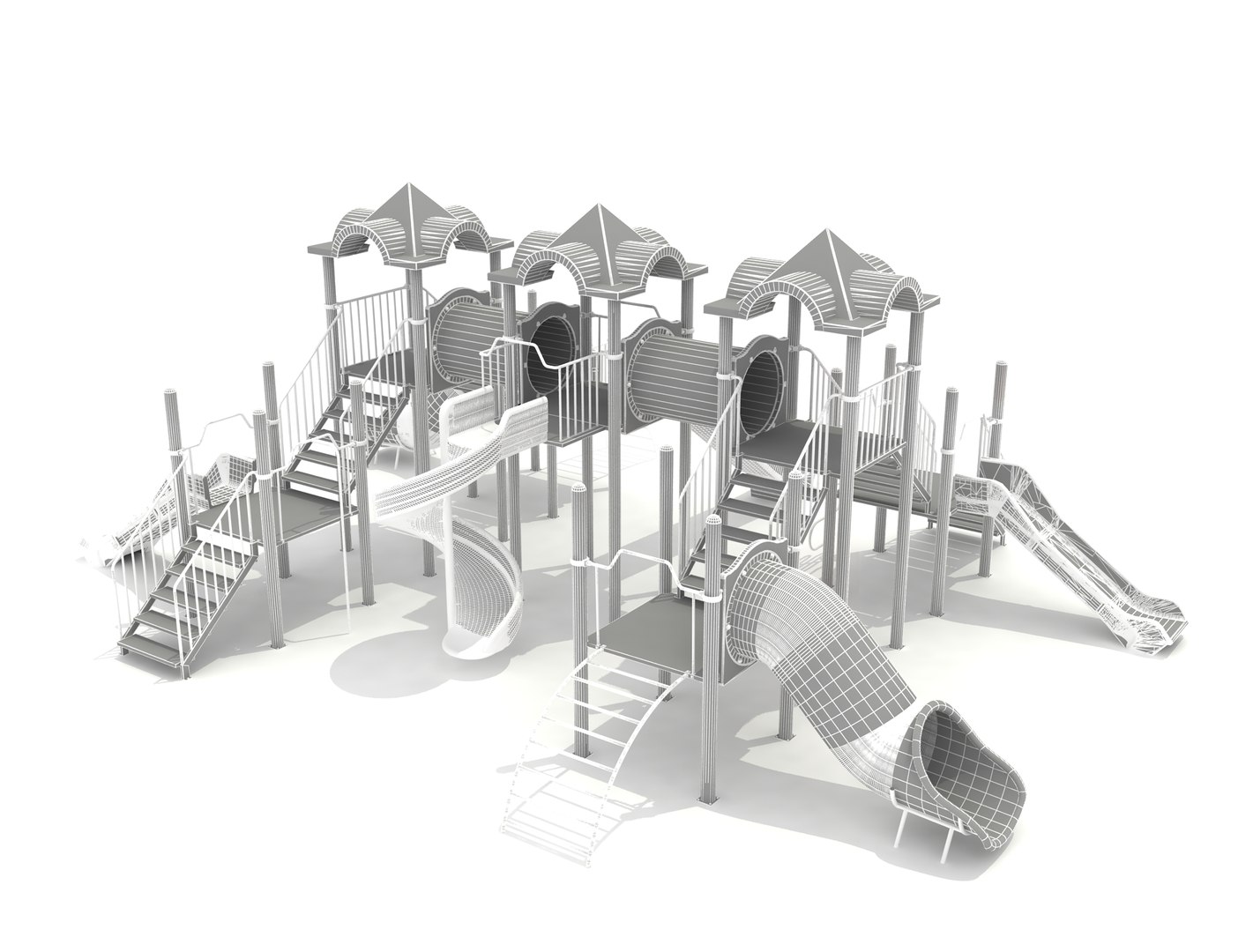 Metal Playground Slide 3D Model - TurboSquid 1554109