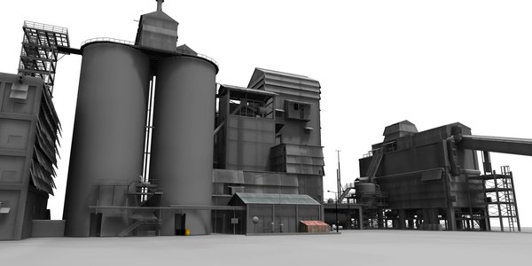 3D cement factory - TurboSquid 1513181