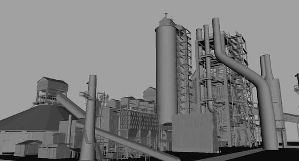 3D cement factory - TurboSquid 1513181