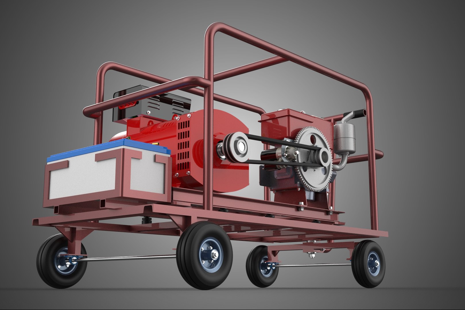 3D MOBILE POWER PALLET DIESEL ENGINE GENERATOR SET GENSET TROLLEY ...