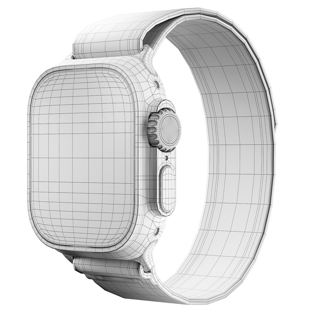 3D Apple Watch Ultra BlackGray TrailLoop - TurboSquid 2056690