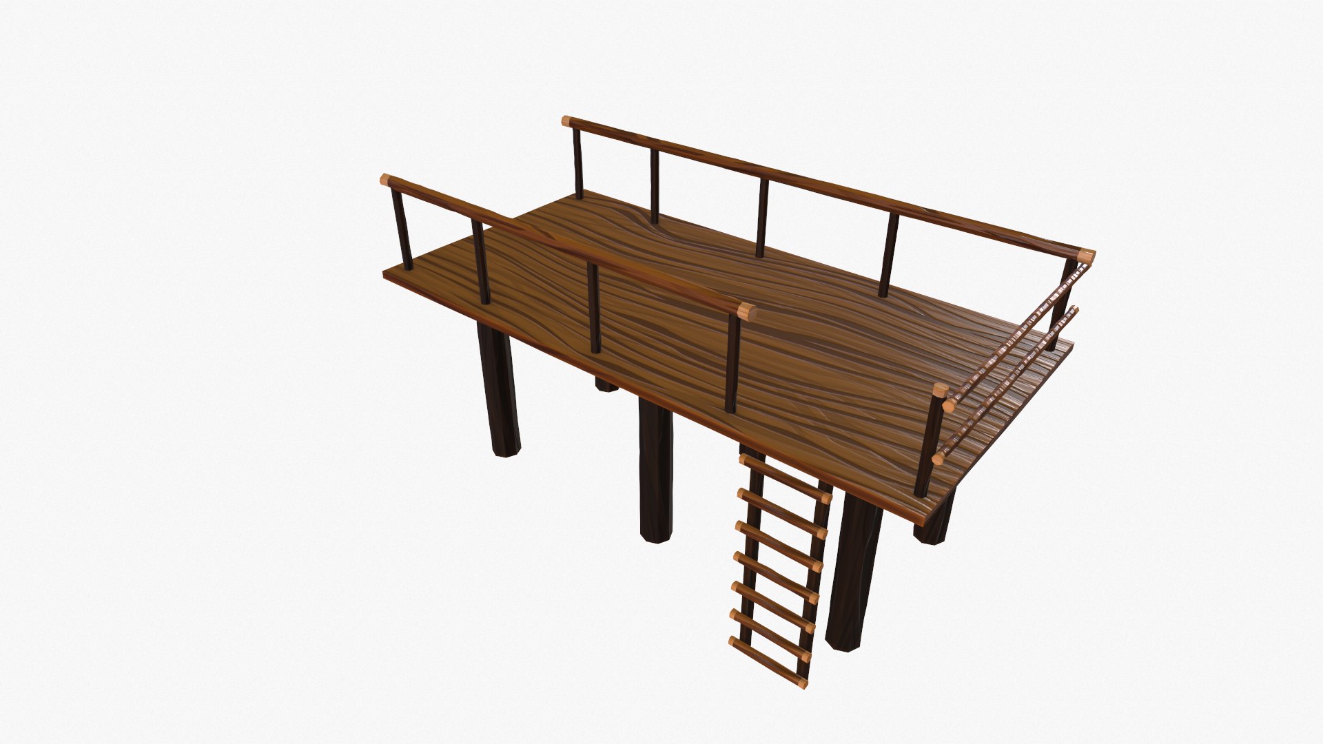 Cartoon WoodenBridge 3D - TurboSquid 1962148