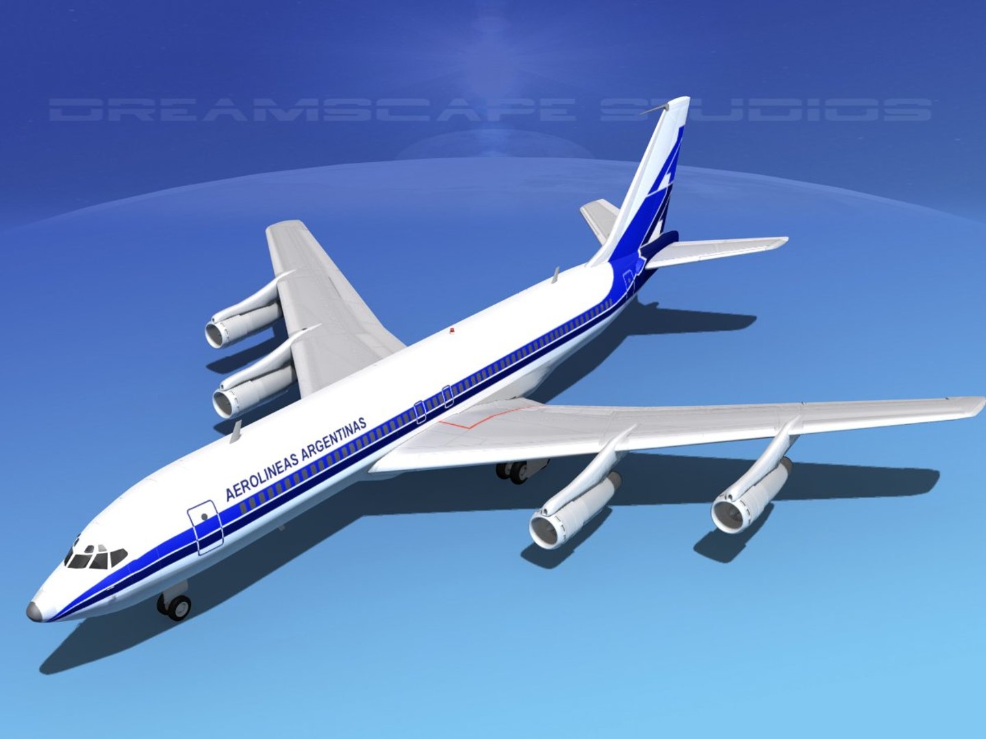 707-320 airlines boeing 707 3d 3ds