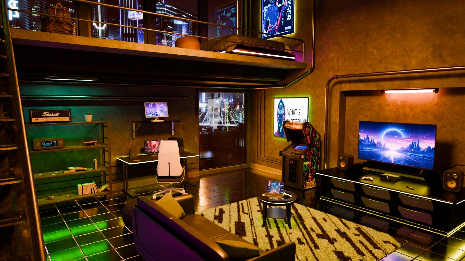 3D Cyberpunk Room - TurboSquid 2359546