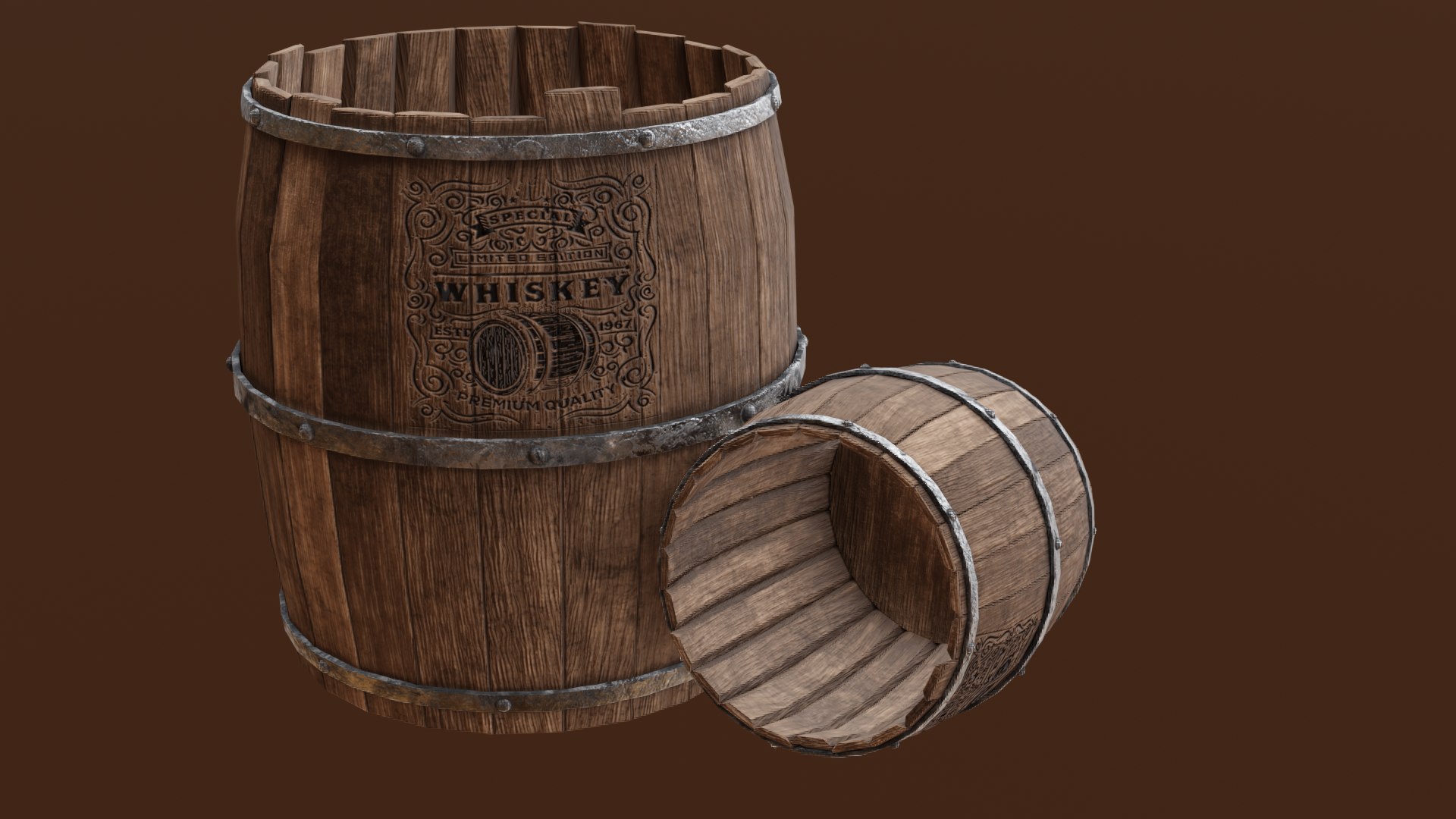 Low Poly Realistic Barrel 3D - TurboSquid 1941838