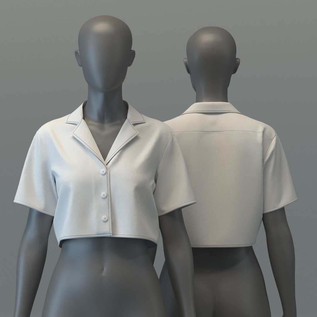 Cropped Shirt 3D model - TurboSquid 2149777